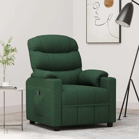 Elektrické polohovací křeslo tmavě zelené textil 3143497