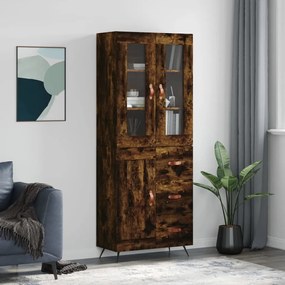 vidaXL Skříň highboard 69,5 x 34 x 180 cm kompozitní dřevo [3198634] Barva: kouřový dub