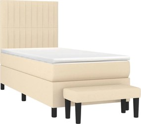 Box spring postel s matrací krémová 100 x 200 cm textil 3136738