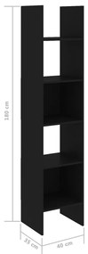 Knihovna Carda - dřevotříska - 40x35x180 cm | černá