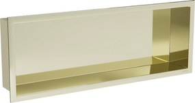 Mexen X-Wall-R, polička na zapuštění na obklad s límcem 60 x 20 cm, zlatá lesklá, 1950602010
