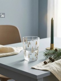 Sinsay - Sklenice s motivem vánočních stromků 2 pack - zlatá
