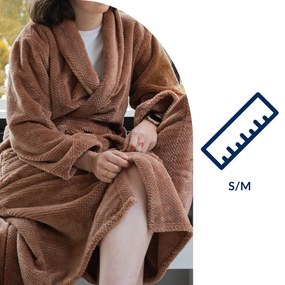 Hnědý župan z mikroplyše velikost S/M Pippa – Tiseco Home Studio