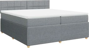 Box spring postel s matrací světle šedá 200 x 200 cm textil 3289863