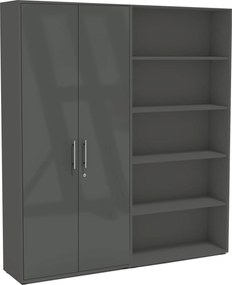 XXXLutz SKŘÍŇ NA ŠANONY, antracitová, vysoce lesklá antracitová, 168,8/185,6/33 cm MID.YOU - Online Only kancelářský nábytek - 001067017101