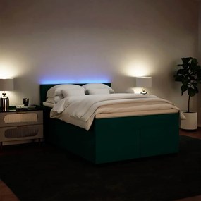 Box spring postel s matrací tmavě zelená 140x190 cm samet 3288603