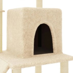 Škrabadlo pro kočky se sisalovými sloupky krémové 96,5 cm 172076