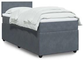 Box spring postel s matrací tmavě šedá 100x200 cm samet 3289957