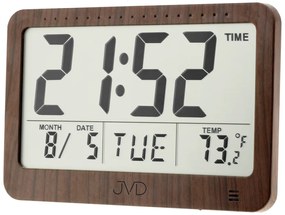 JVD Digitální hnědé stolní hodiny JVD DH9711 v imitaci dřeva
