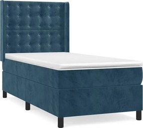 Box spring postel s matrací tmavě modrá 80 x 200 cm samet 3132889