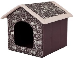 HobbyDog Pelíšek pro psa Bouda - nápisy VELIKOST: R1 - 38 x 32 x 38 cm