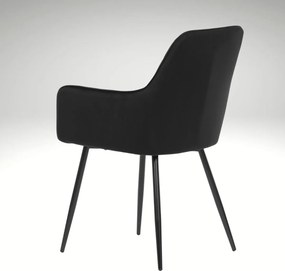 Vikio Jídelní set pro 6 osob 180x90 cm soft dub noha X černá židle s područkami VJS228-6C