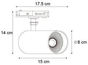 Moderní bodové svítidlo černé pro 1fázový kolejnicový systém - Iconic Mark
