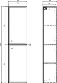 Cersanit S1021-010 - Závěsná koupelnová skříňka MILLE 160x40 cm matná bílá
