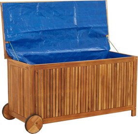 Zahradní úložný box s kolečky 113 x 50 x 58 cm masivní akácie 319712