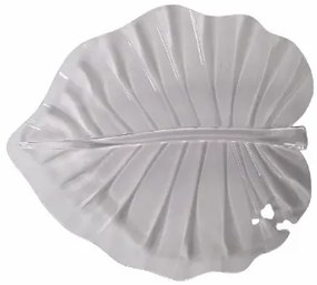 VILLA D’ESTE HOME TIVOLI Transparentní servírovací talíř LA CUCINA, list, 22 X 2 X 28 cm