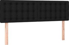 Box spring postel s matrací a LED černá 140x200 cm textil 3133479