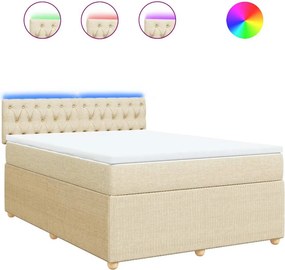 Box spring postel s matrací krémová 140x200 cm textil 3289791