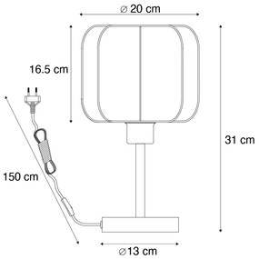 Japandi stolní lampa černá s bílou - Madleine