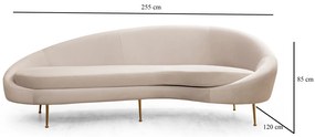 Hanah Home Třímístná pohovka ESES s opěradlem vpravo béžová 560ARE1349