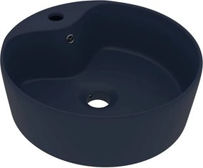 Luxusní umyvadlo přepad matné tmavě modré 36 x 13 cm keramické 147034