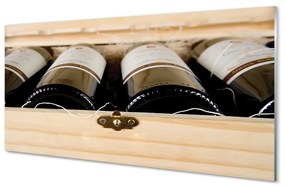 akrylový obraz Láhve vína v krabici 100x50 cm