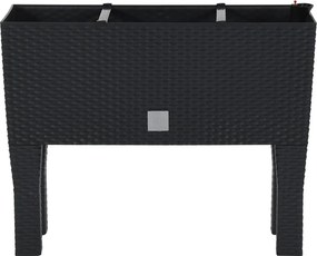 Vyvýšený záhon antracitový 60 x 25 x 46 cm PP ratan 152208