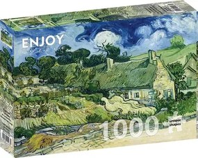 ENJOY Puzzle Vincent Van Gogh: Doškové chalupy v Cordeville / 1000 díl