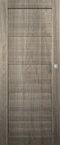 posuvné interiérové dveře do pouzdra SANTIAGO plné, model 1 Průchozí rozměr: 70 x 197 cm, Orientace dveří: Levé dveře, Dekor: Dub riviera