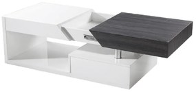 TEMPO Konferenční stolek Melida, bílý lesk / šedočerná, MELIDA