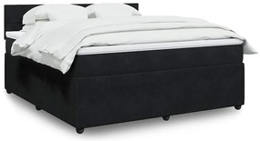 Box spring postel s matrací černá 180x200 cm samet 3287808