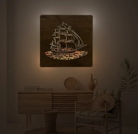 Li-Go "Plachetnice" světelný obraz 230V 70x70 cm provedení povrchu: bříza