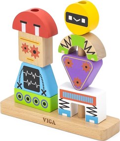Dřevěné kostky Viga Robot