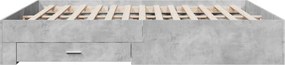 Rám postele se zásuvkami betonově šedý 200 x 200 cm kompozit 3280359