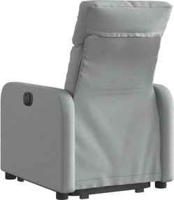 Zvedací polohovací křeslo světle šedé textil 3206699