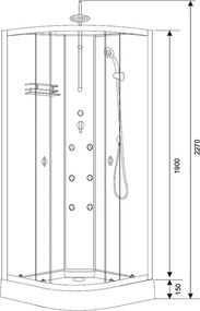 BPS-koupelny Hydromasážní box HYD-R77W 90, 90x90