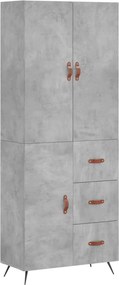 Skříň highboard betonově šedá 69,5x34x180 cm kompozitní dřevo 3195879