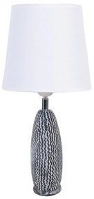 Bílo šedivá stolní lampa Marianne s bílým stínidlem – 26x19x38 E27/max 1x60W