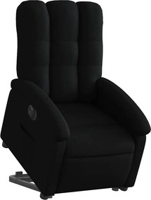 Elektrické zvedací polohovací křeslo černé textil 3204118