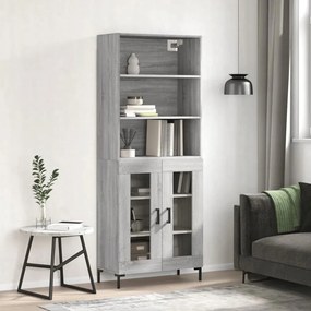 Fionshop 263888320 Skříň highboard šedá sonoma 69,5 x 34 x 180 cm kompozi