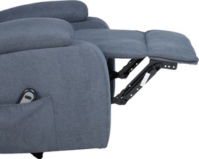 TV křeslo NIDO s elektrickým polohováním — látka, šedá, nosnost 130 kg
