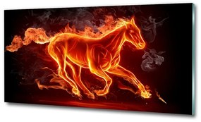 Wallmuralia Moderní foto obraz na stěnu Kůň v plamenech 100x50