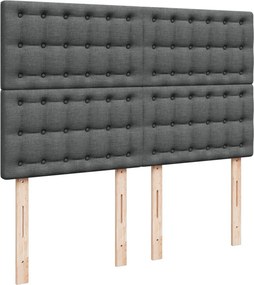 Box spring postel s matrací tmavě šedá 140x200 cm textil 3291318