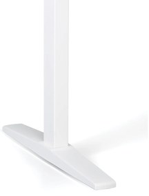 Výškově nastavitelný stůl, elektrický, 675-1325 mm, rohový pravý, deska 1600x1200 mm, bílá podnož, bílá