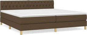 Box spring postel s matrací tmavě hnědá 200x200 cm textil 3140884