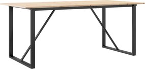 Jídelní stůl s O rámem 180 x 90 x 75 cm borové dřevo a ocel 3282678