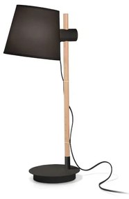 Ideal Lux 272238 AXEL stolní lampička 1xE27 černá, dřevo Lampy a lampičky na noční stolek
