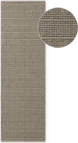 Šedý ručně tkaný vlněný běhoun 80x250 cm Camden Parker – Ted Baker