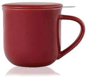 Kusmi Tea Porcelánový hrnek na čaj Minima Eva s nerezovým filtrem, 0,38 l, červený 5000000411