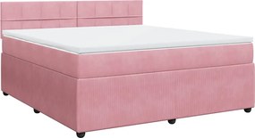 Box spring postel s matrací růžová 180x200 cm samet 3287811